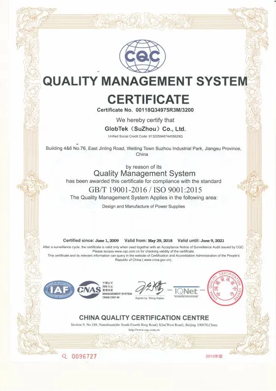 ISO Certifications | GlobTek
