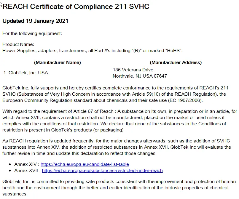 ISO Certifications | GlobTek